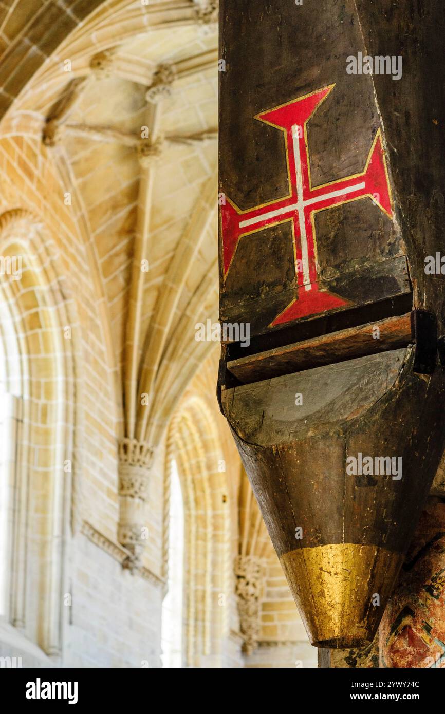 Templar cross, La Charola, 12th century, former Romanesque oratory of ...
