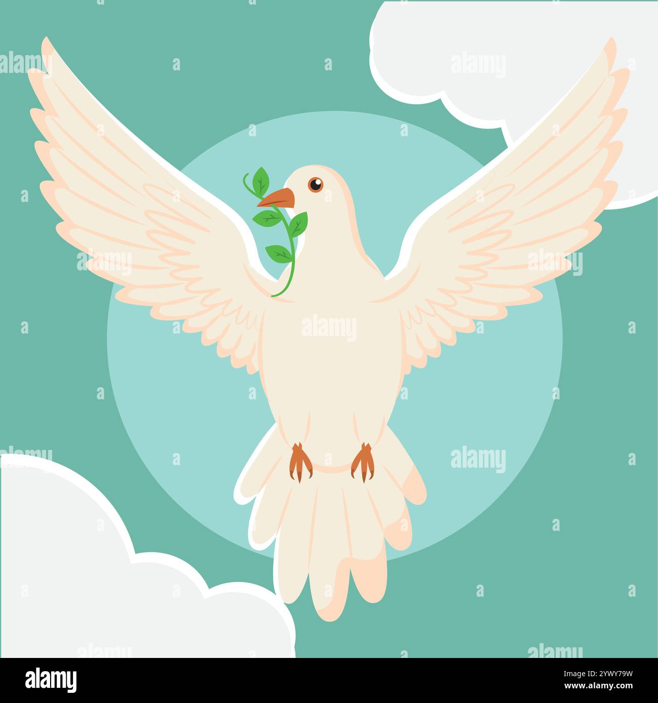 Dove holding olive branch symbol of peace Vector Stock Vector Image ...