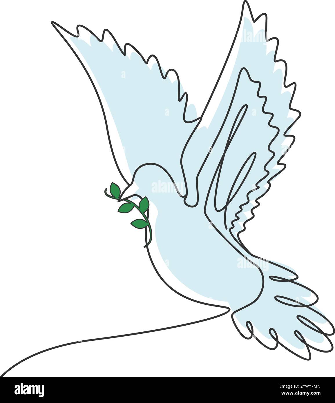 Elegant flying dove in line art style Vector Stock Vector Image & Art ...