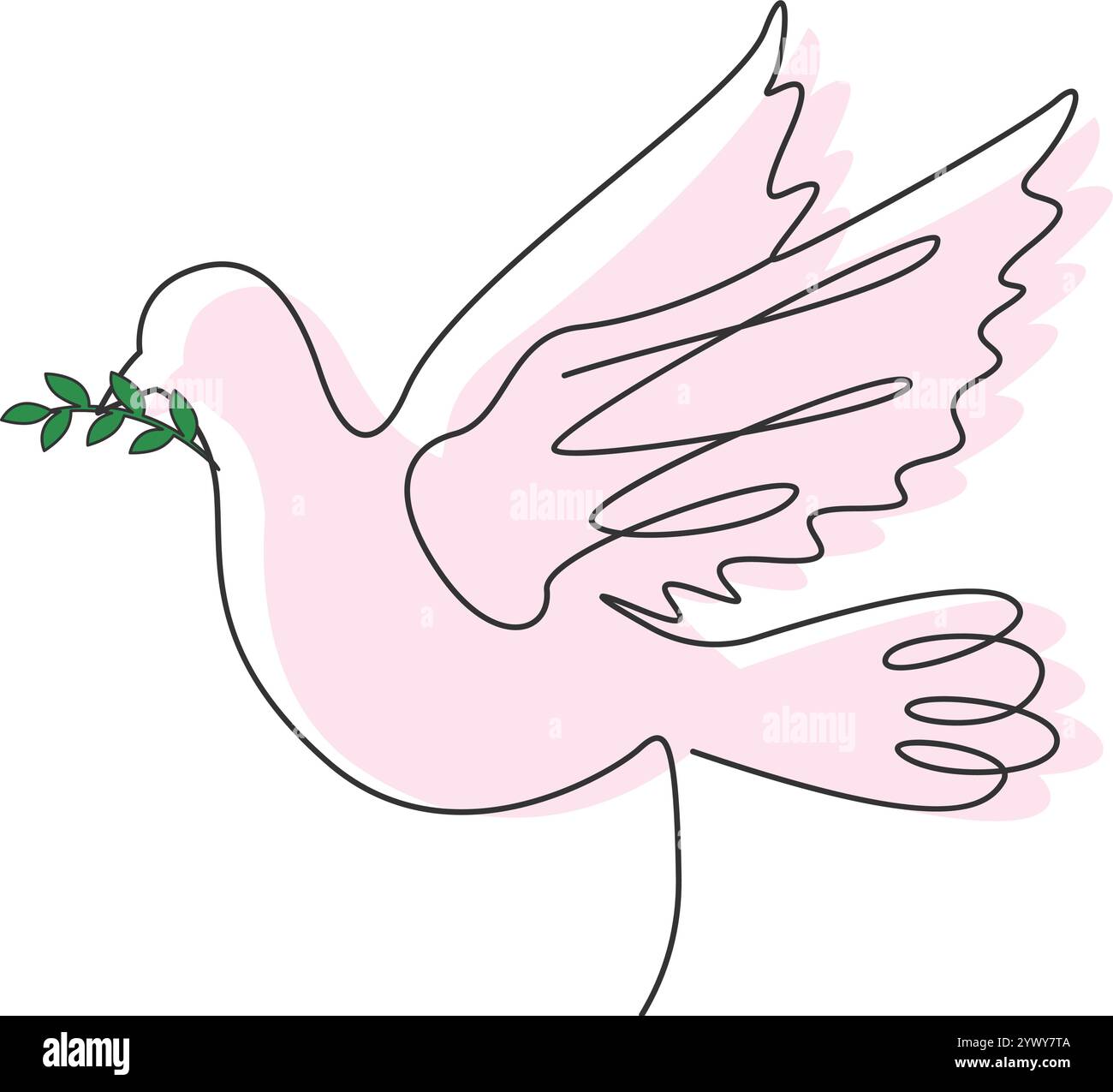 Elegant flying dove in line art style Vector Stock Vector Image & Art ...