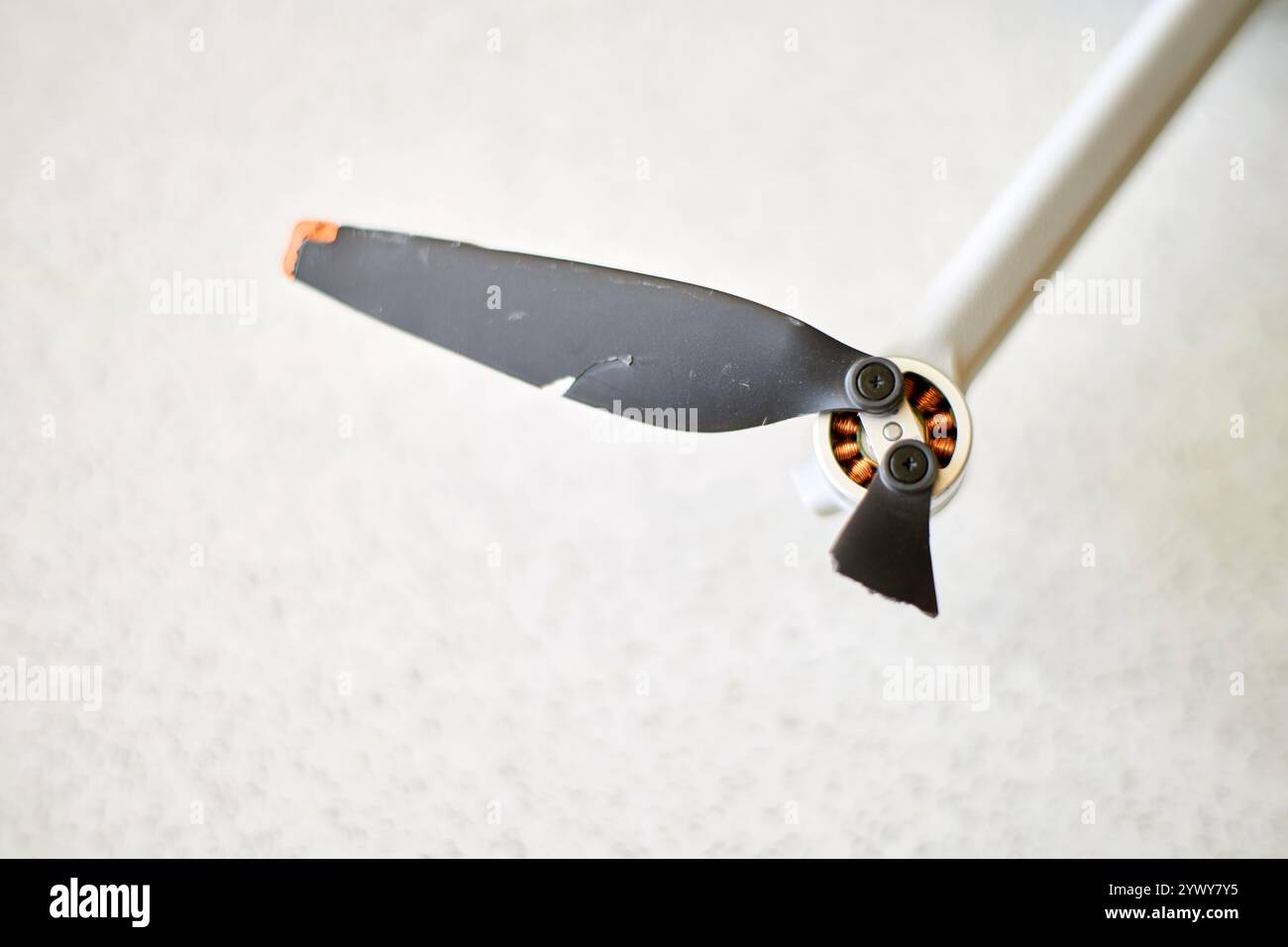 Broken propellers of brushless motor, quadcopter blades. Drone repair ...