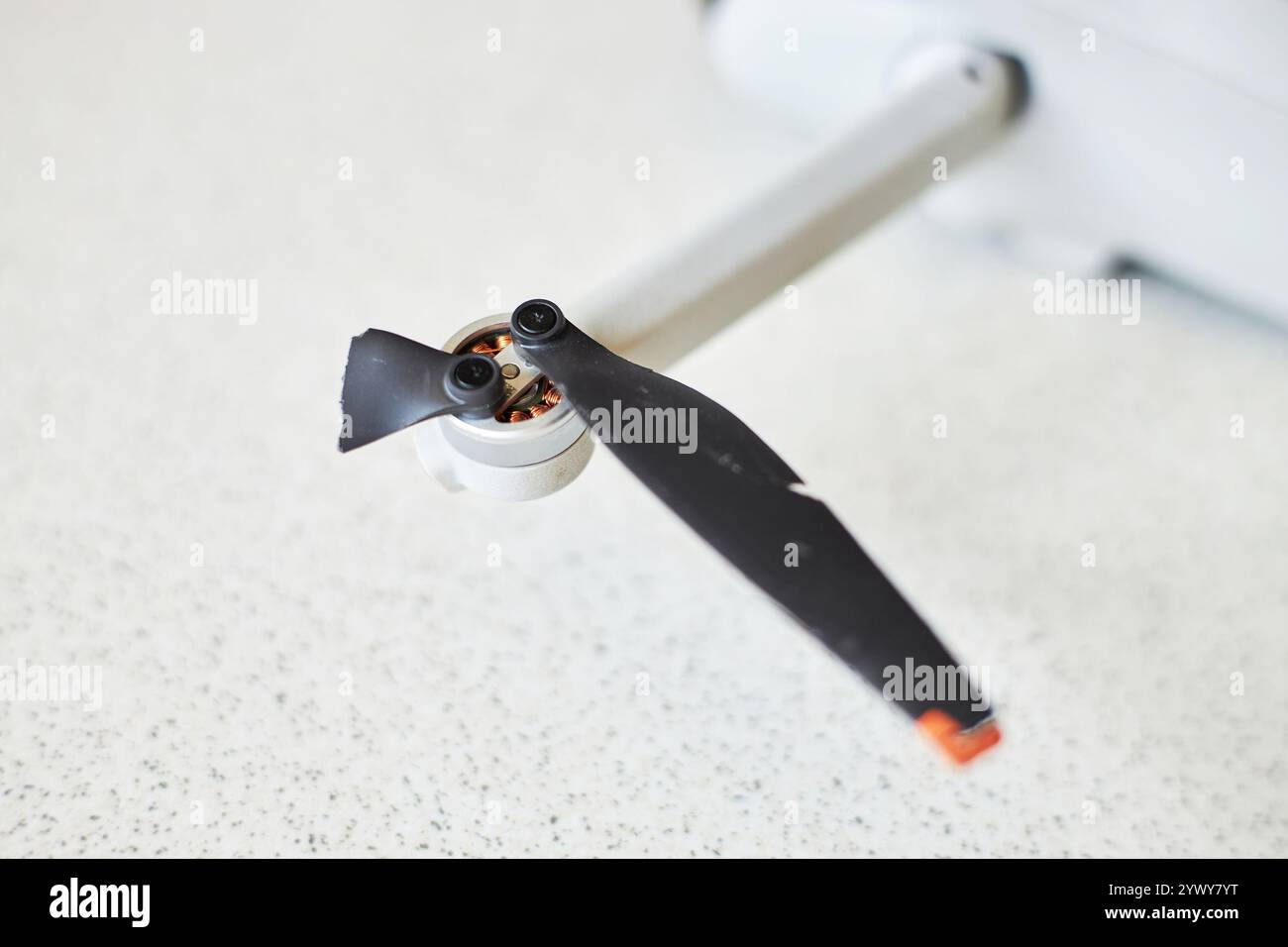 Broken propellers of brushless motor, quadcopter blades. Drone repair ...
