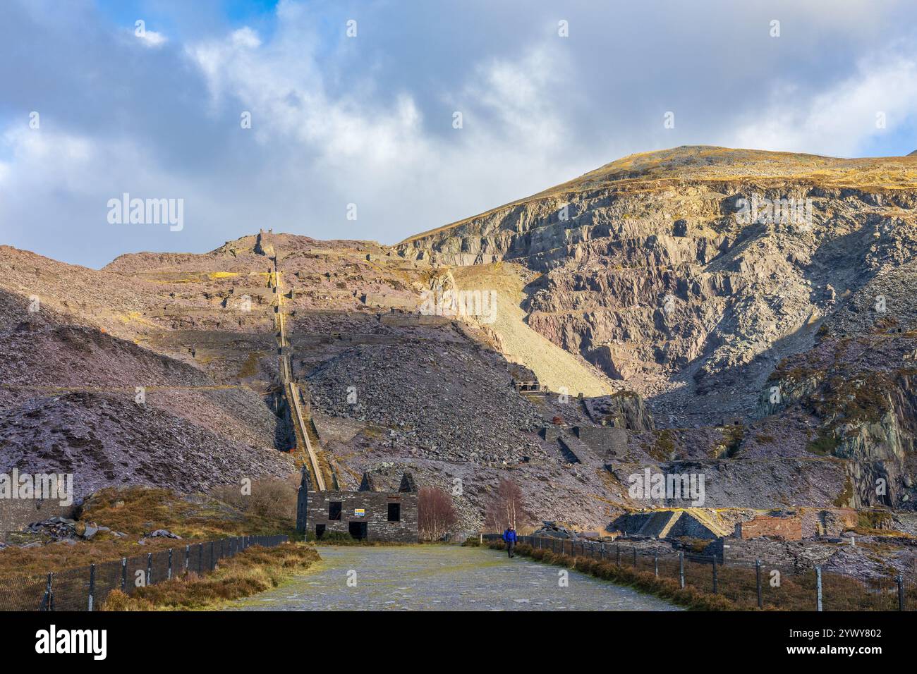 Dinorwig (Dinorwic) quarry above LLanberis in North Wales is a huge ...
