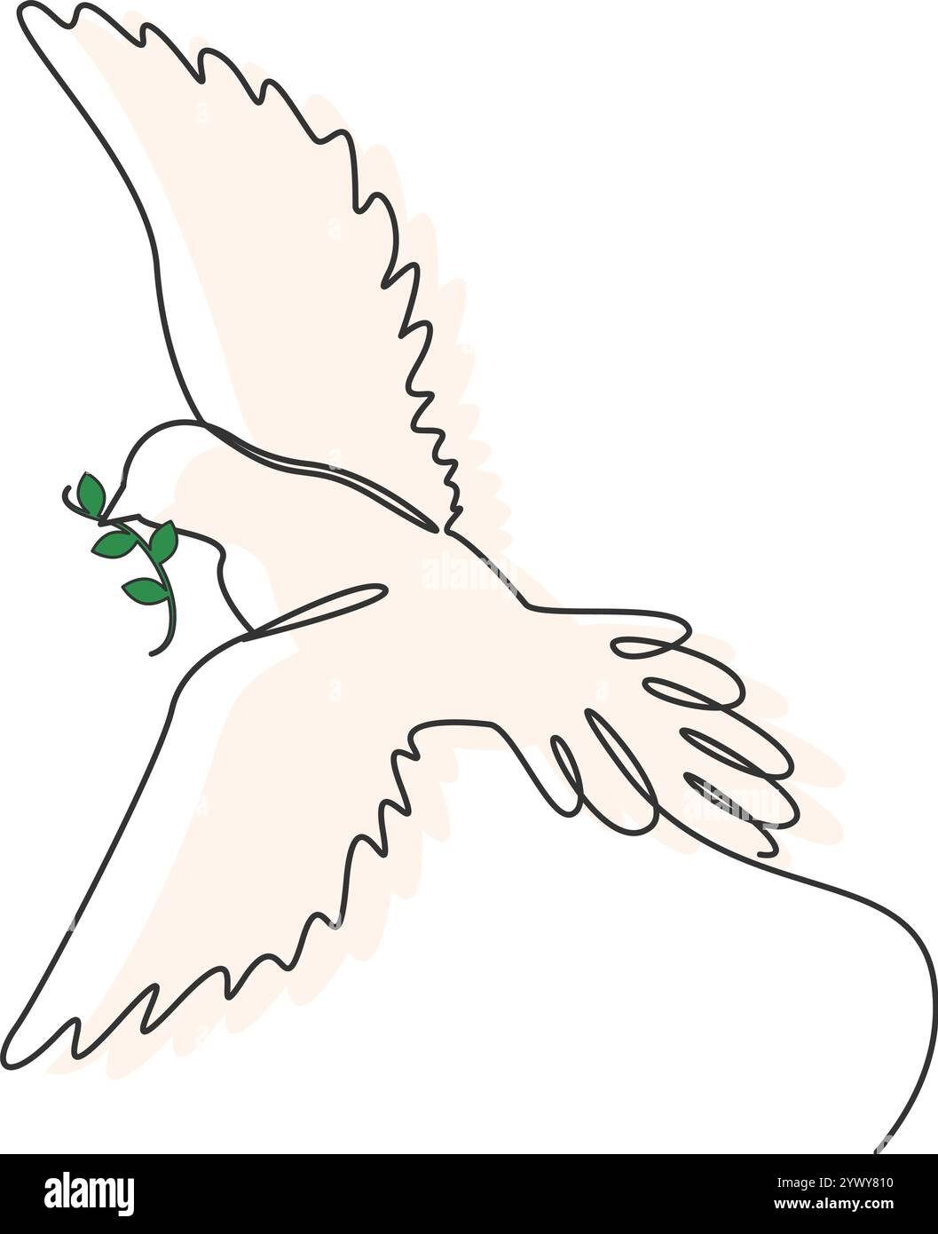 Elegant flying dove in line art style Vector Stock Vector Image & Art ...