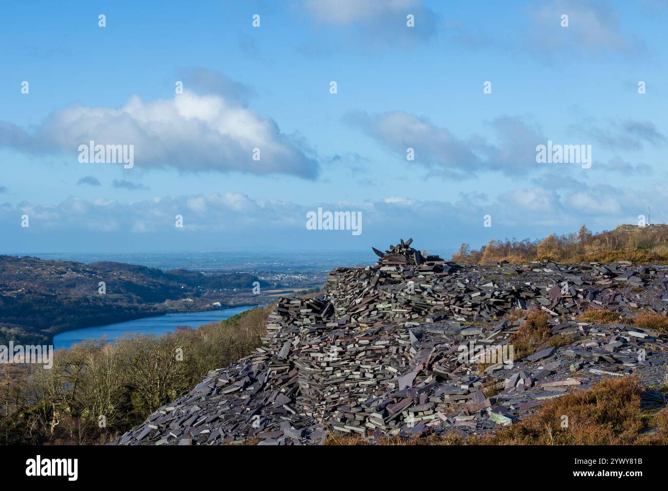 Dinorwig (Dinorwic) quarry above LLanberis in North Wales is a huge ...