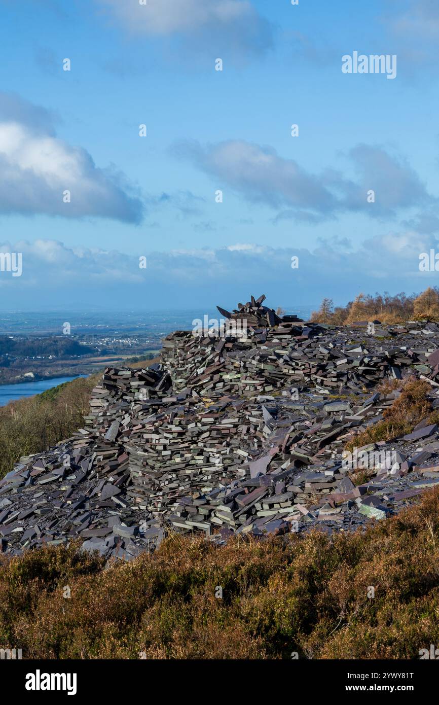 Dinorwig (Dinorwic) quarry above LLanberis in North Wales is a huge ...