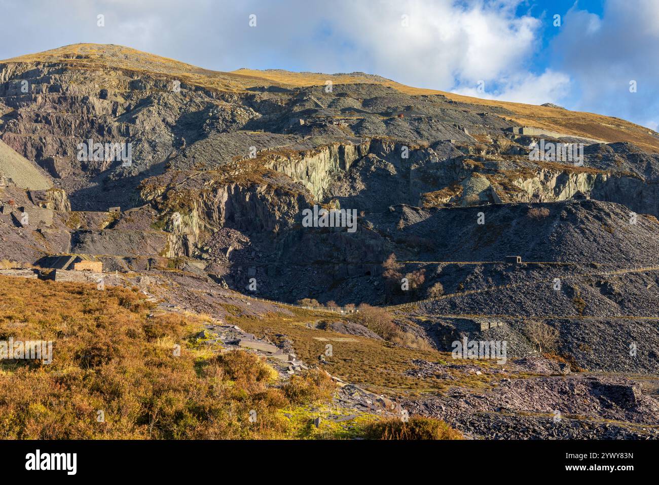Dinorwig (Dinorwic) quarry above LLanberis in North Wales is a huge ...