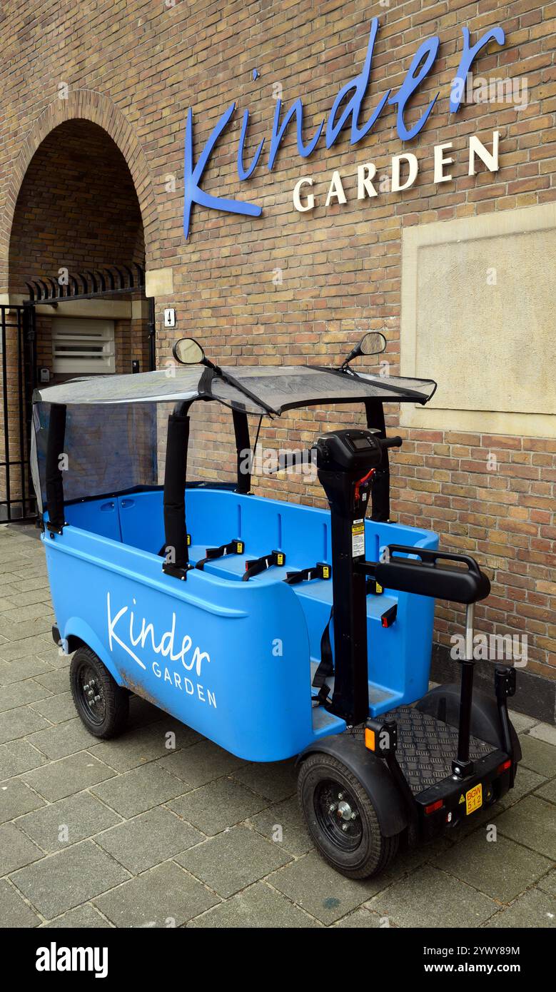 Stint electric cart at a Kindergarden nursery in Amsterdam. Portrait ...
