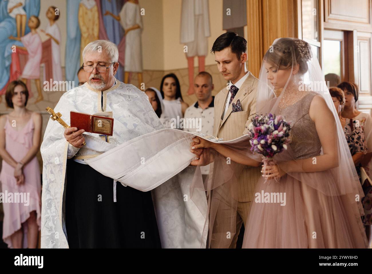 wedding ritual in the Orthodox Church in the Slavic tradition Stock ...
