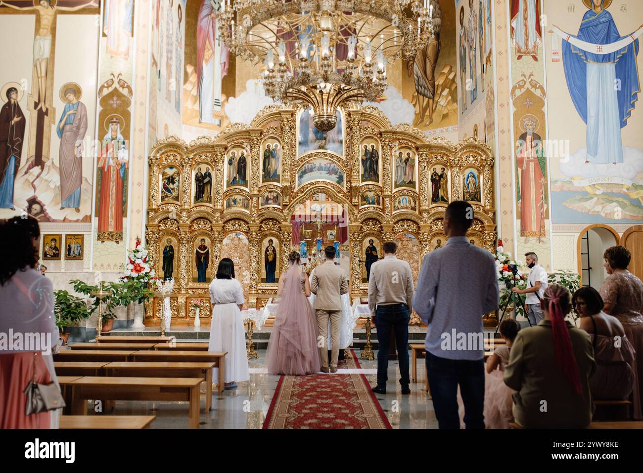 wedding ritual in the Orthodox Church in the Slavic tradition Stock ...