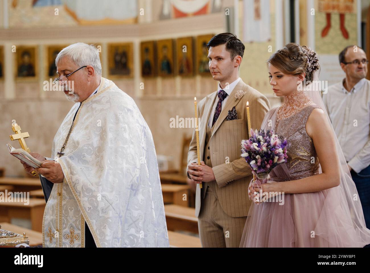 wedding ritual in the Orthodox Church in the Slavic tradition Stock ...