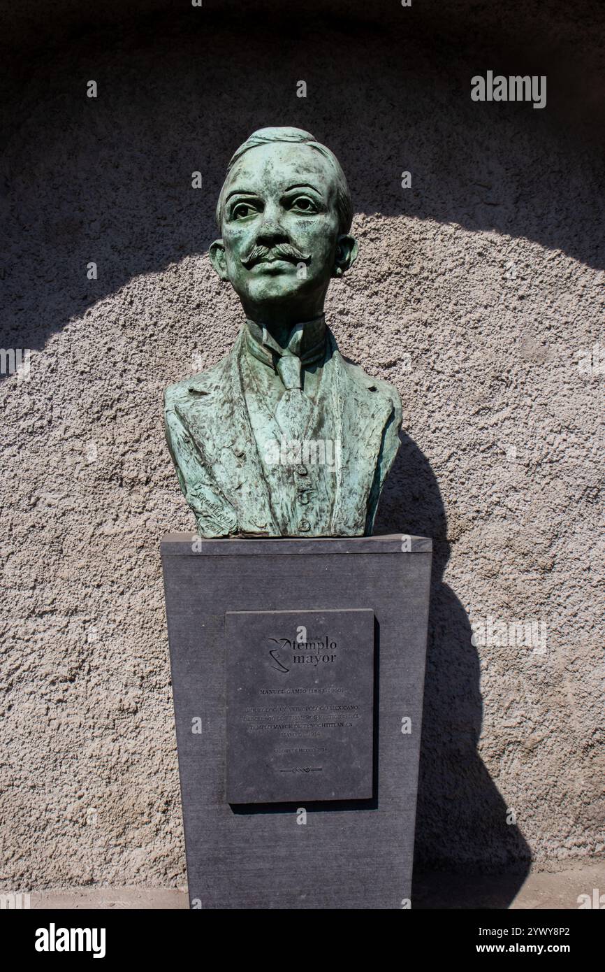 Mexico City, Mexico November 12, 2024: Bust of Manuel Gamio the Mexican ...