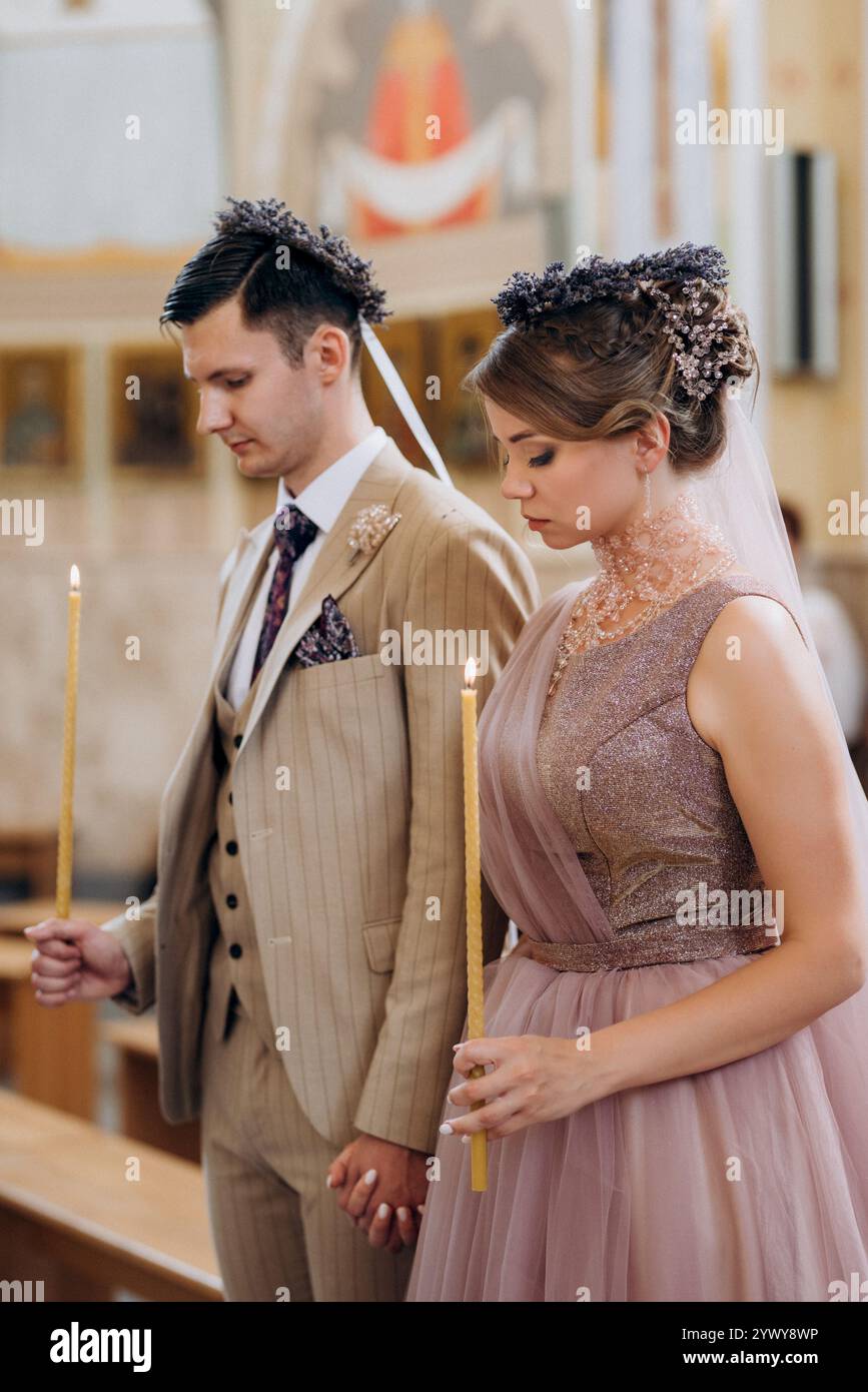 wedding ritual in the Orthodox Church in the Slavic tradition Stock ...