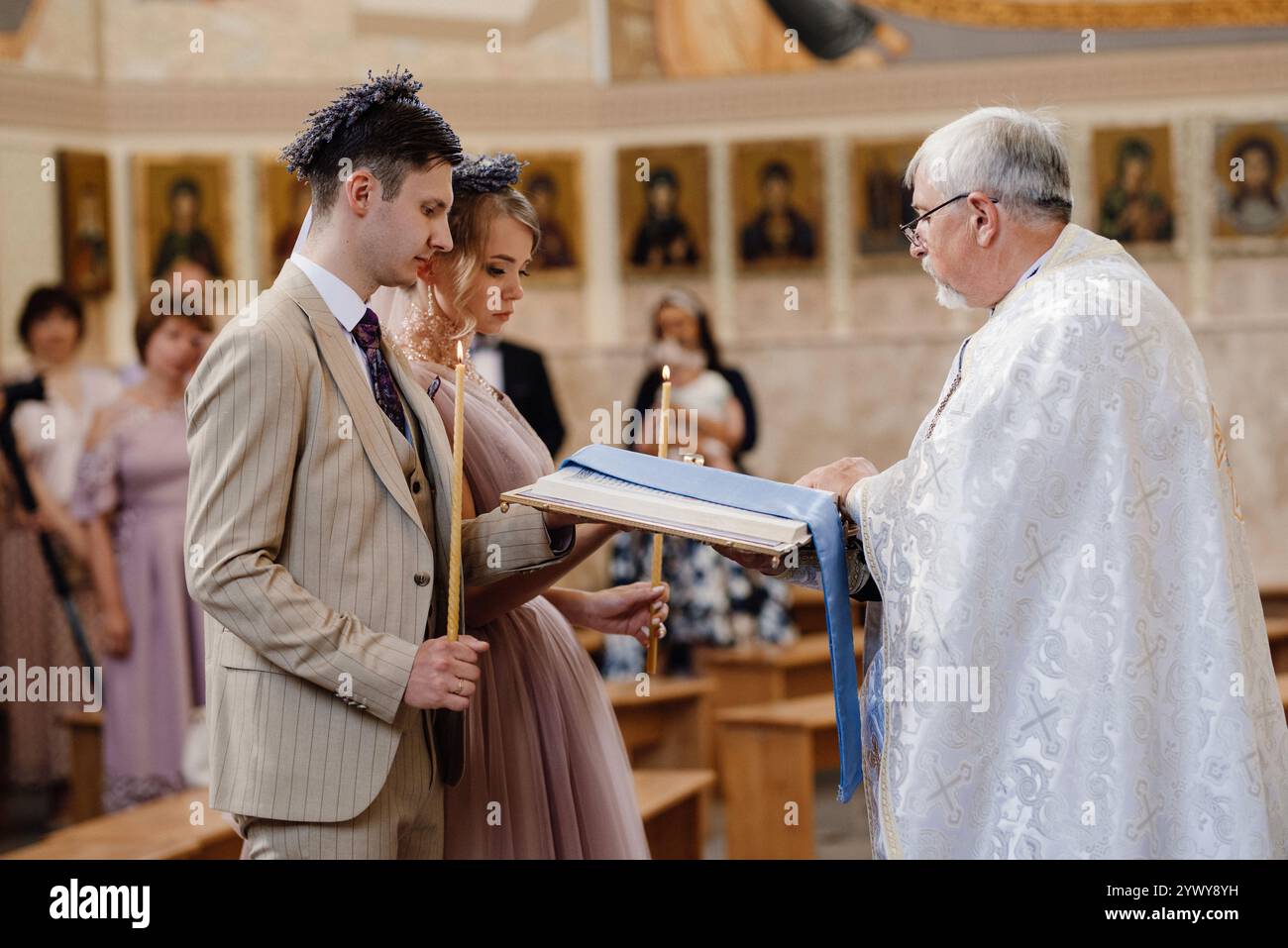 wedding ritual in the Orthodox Church in the Slavic tradition Stock ...
