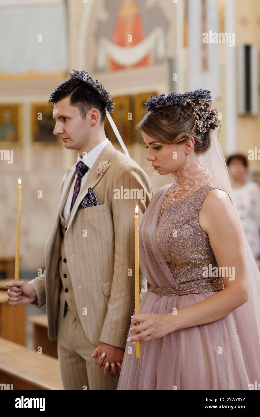 wedding ritual in the Orthodox Church in the Slavic tradition Stock ...