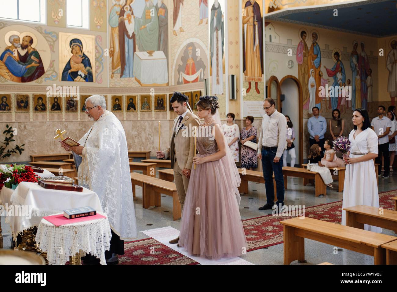 wedding ritual in the Orthodox Church in the Slavic tradition Stock ...