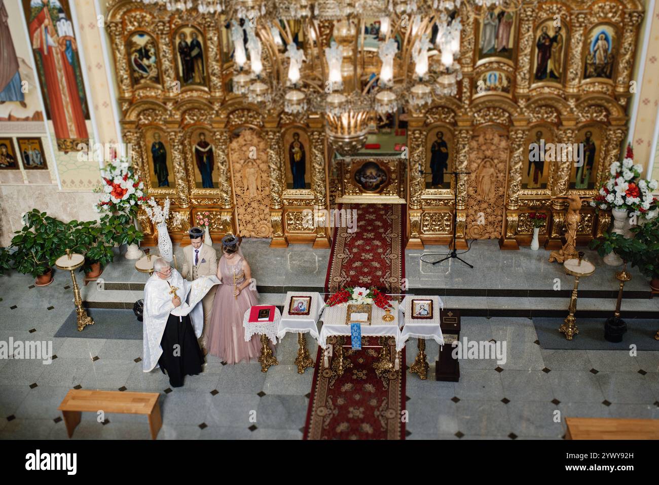 wedding ritual in the Orthodox Church in the Slavic tradition Stock ...