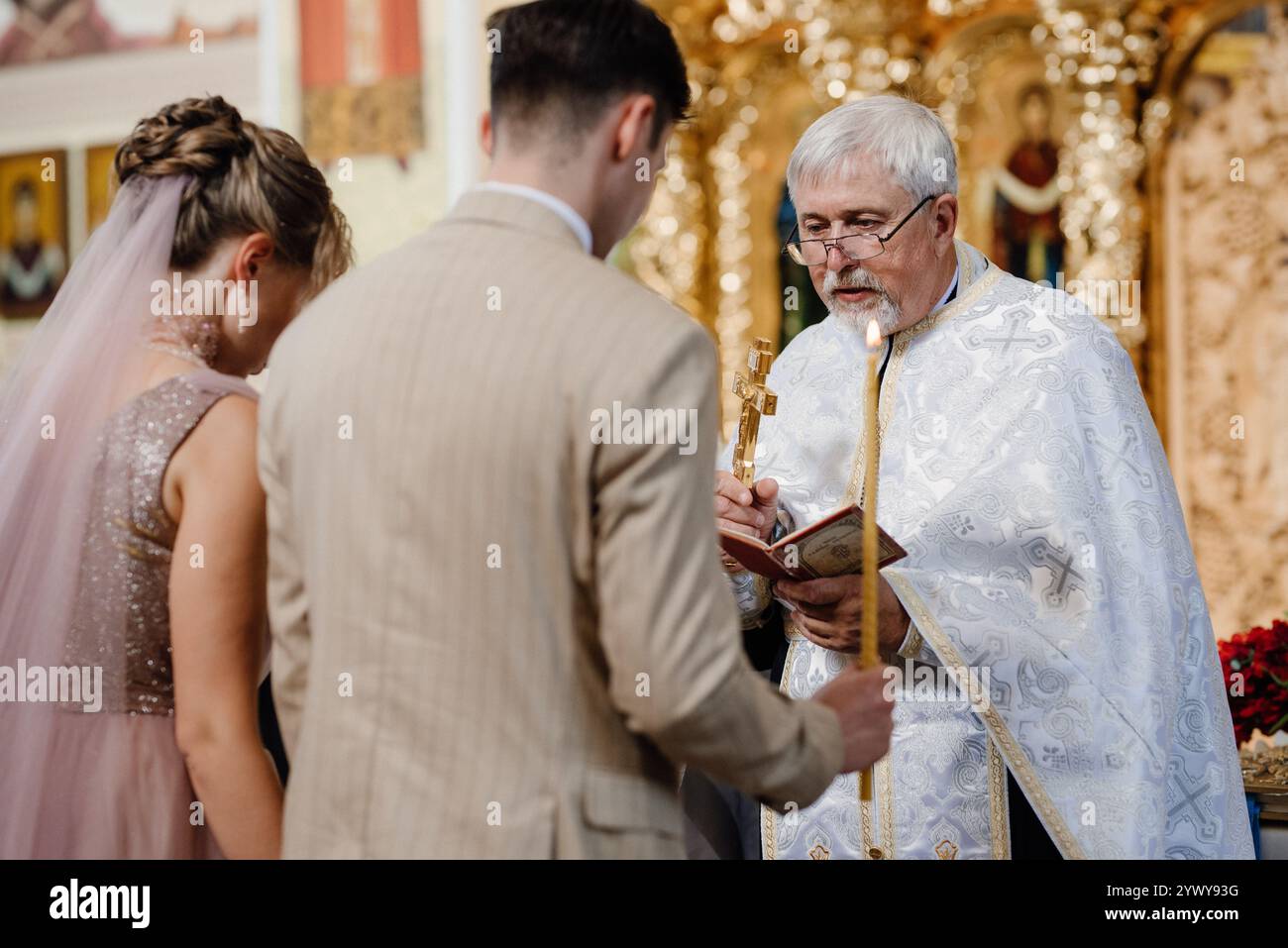 wedding ritual in the Orthodox Church in the Slavic tradition Stock ...