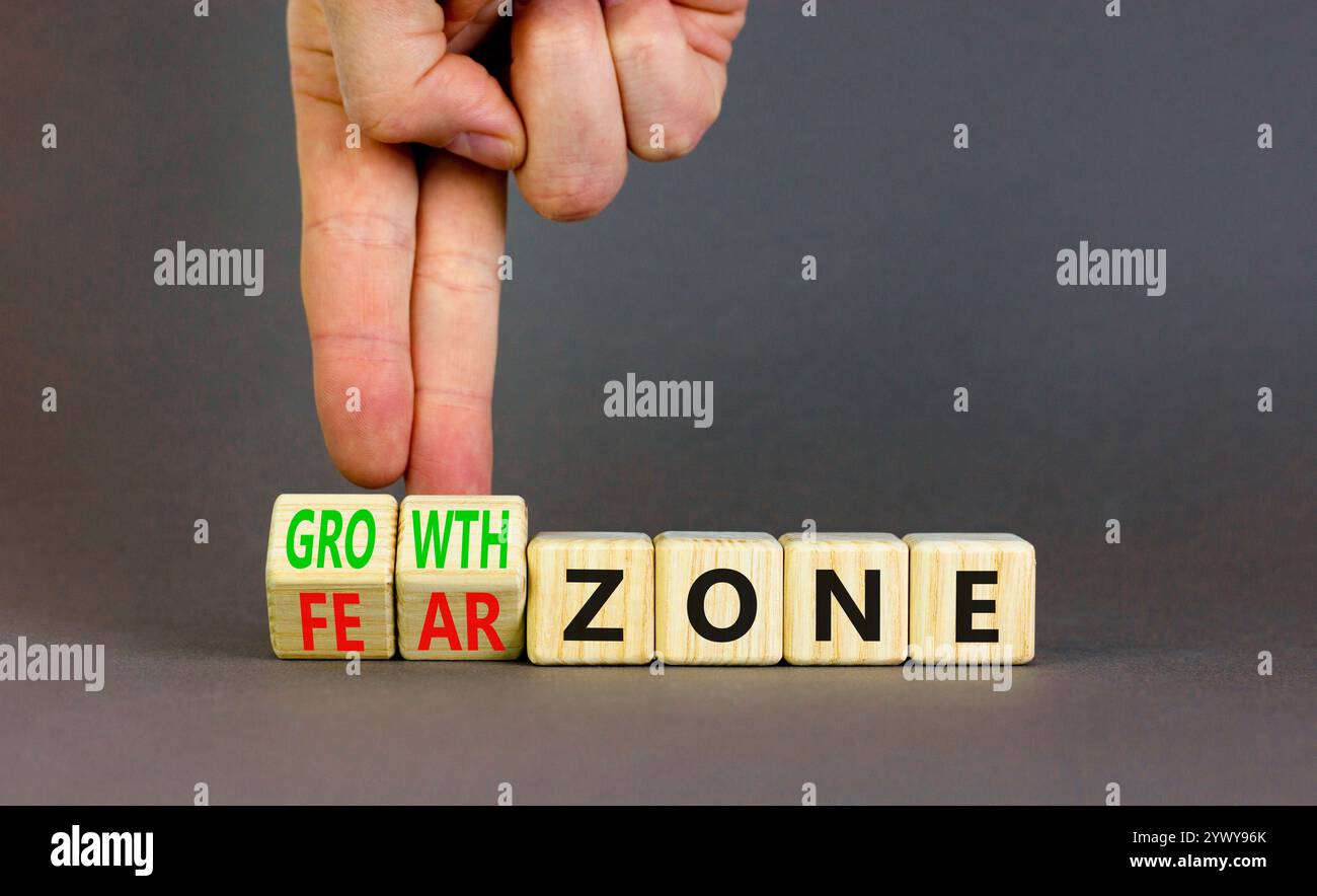 Growth or fear zone symbol. Concept words Growth zone Fear zone on ...