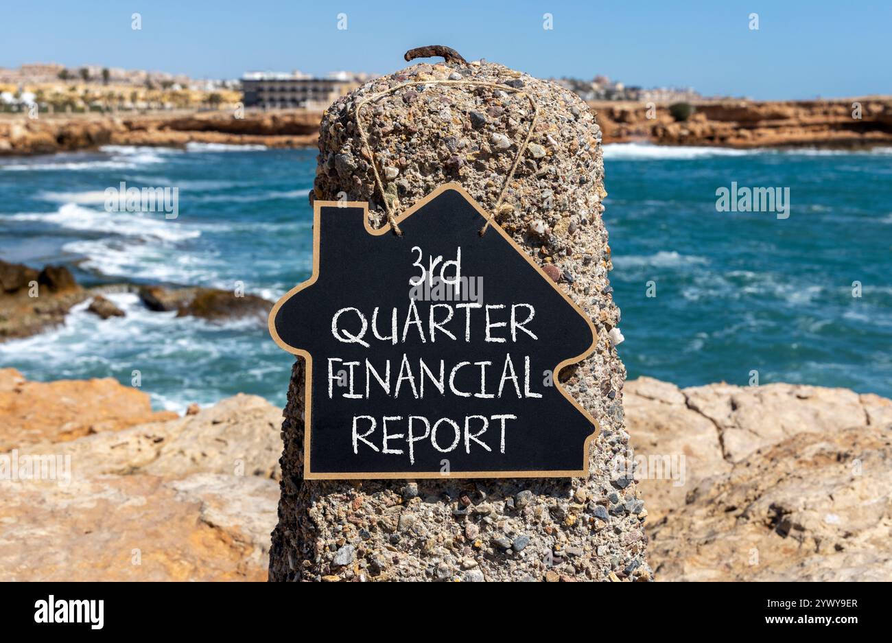 3rd quarter financial report symbol. Concept words 3rd quarter ...