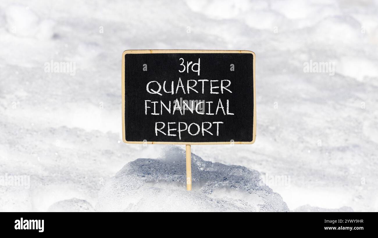 3rd quarter financial report symbol. Concept words 3rd quarter ...