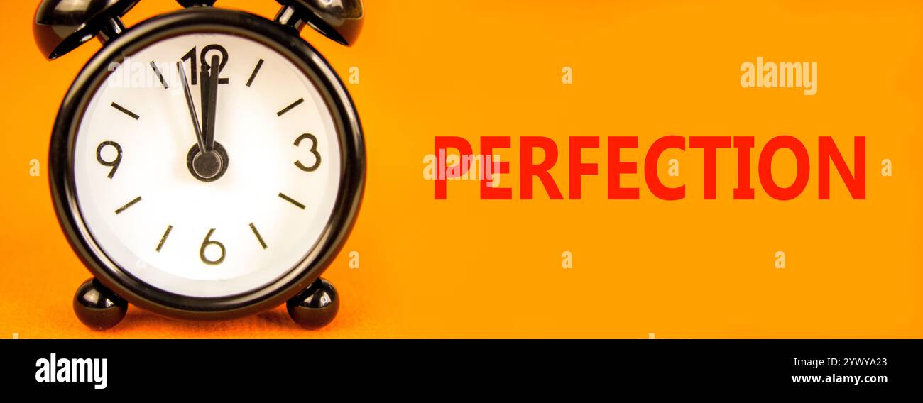 Perfection symbol. Concept word Perfection on beautiful orange paper ...