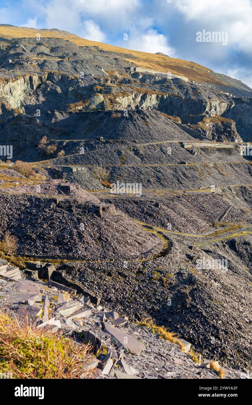 Dinorwig (Dinorwic) quarry above LLanberis in North Wales is a huge ...