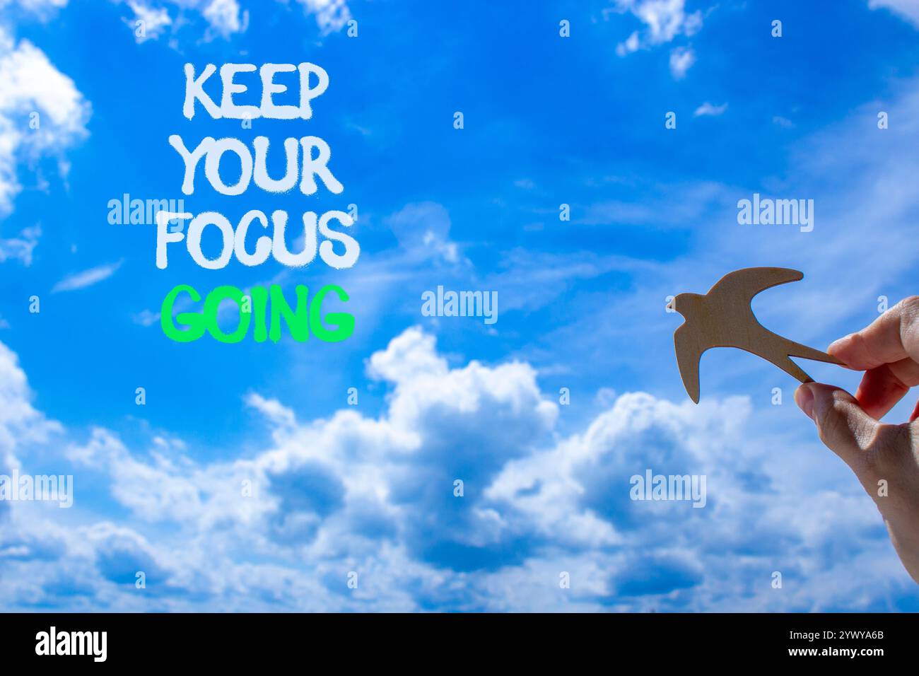 Keep your focus going symbol. Concept words Keep your focus going ...