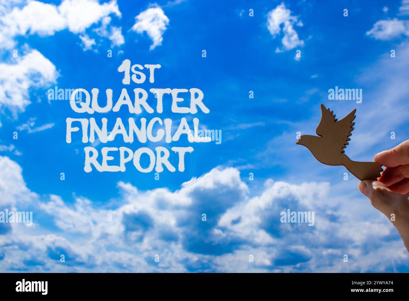 1st quarter financial report symbol. Concept words 1st quarter ...