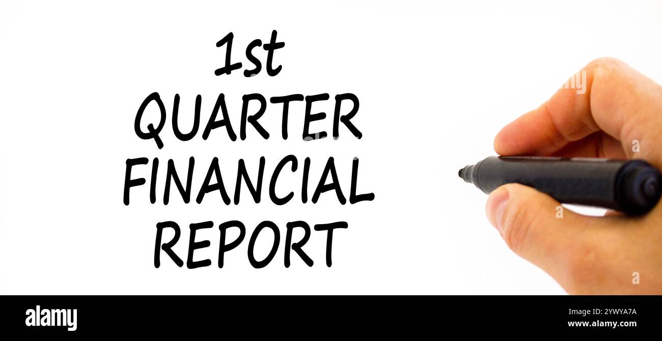 1st quarter financial report symbol. Concept words 1st quarter ...