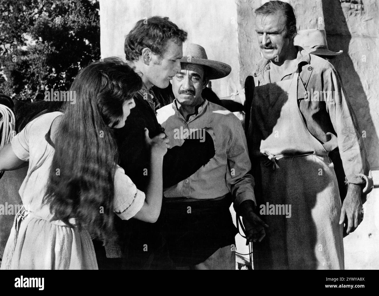 Lita Milan, Paul Newman, on-set of the western film, "The Left Handed ...