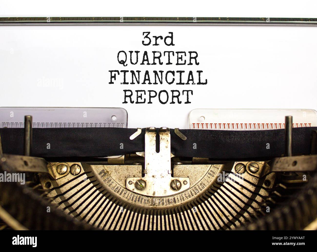 3rd quarter financial report symbol. Concept words 3rd quarter ...
