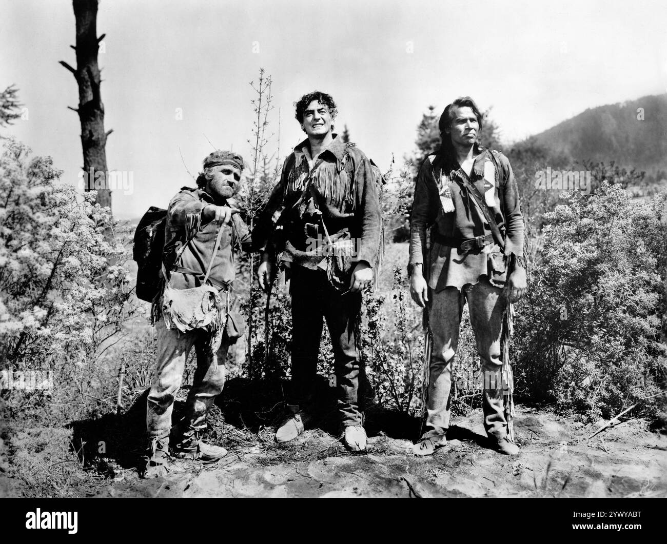 James Whitmore (left), Victor Mature (center), Pat Hogan (right), on ...