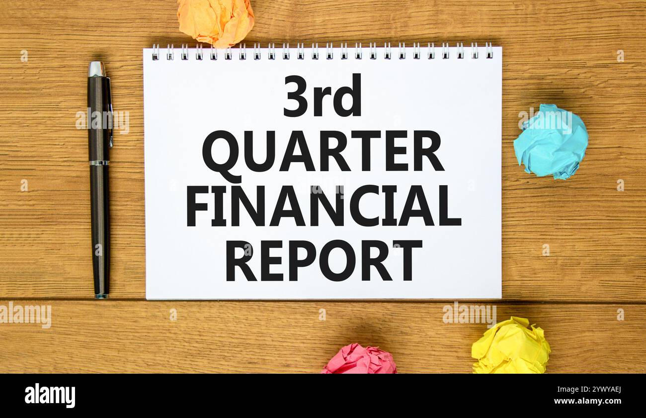 3rd quarter financial report symbol. Concept words 3rd quarter ...