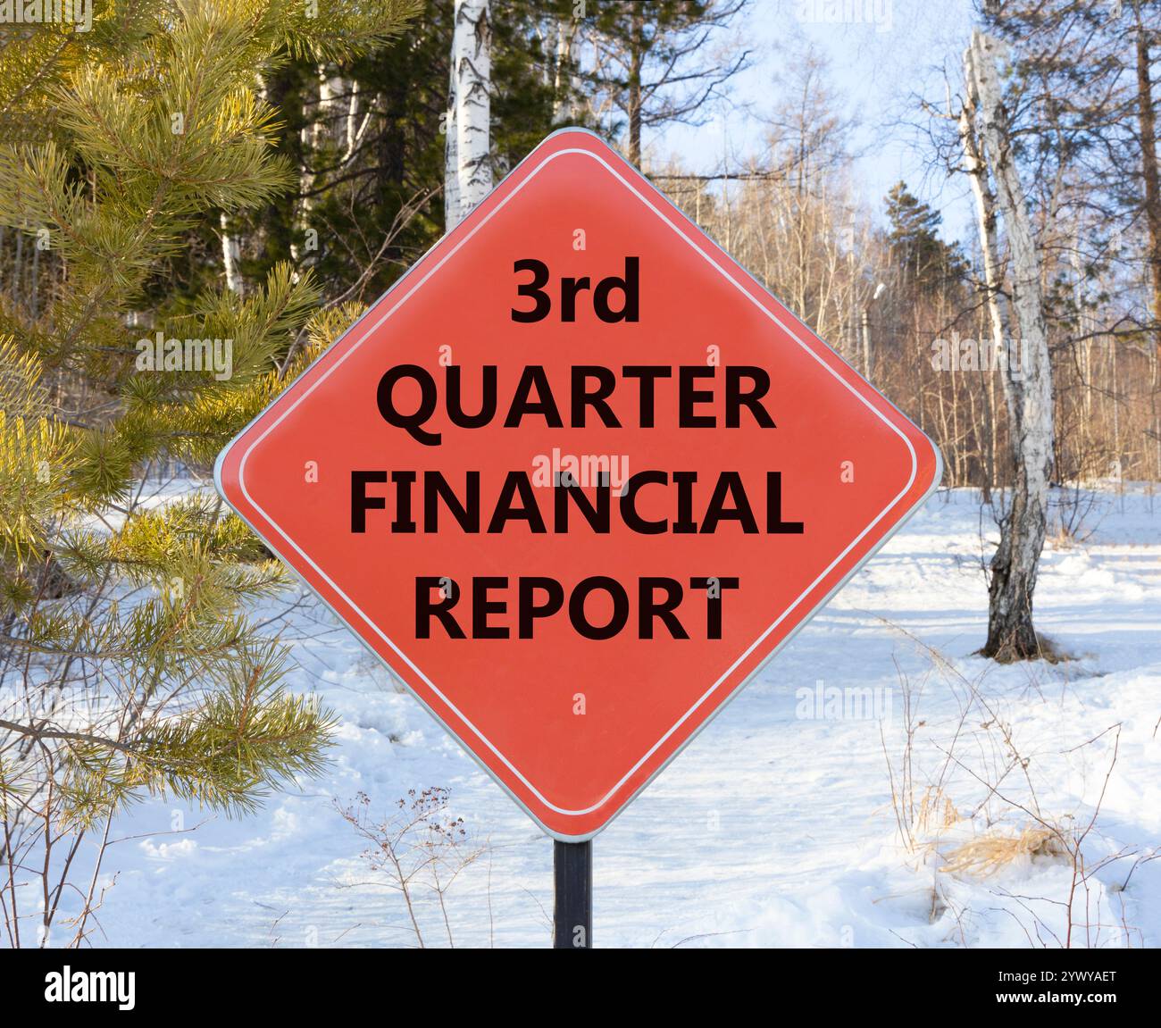 3rd quarter financial report symbol. Concept words 3rd quarter ...