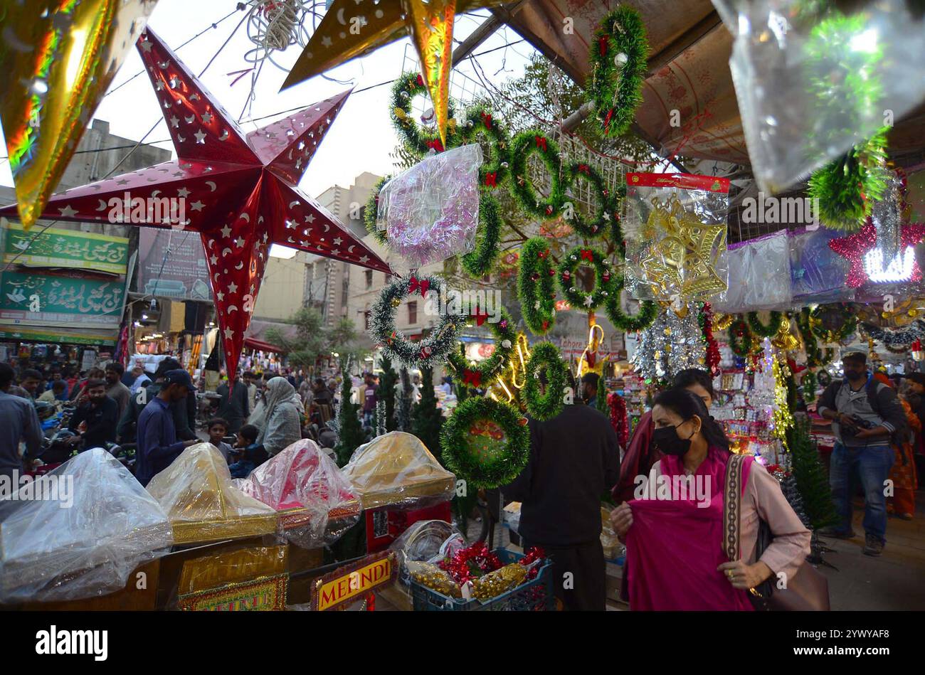 Christmas belongings items are being selling in connection of the ...