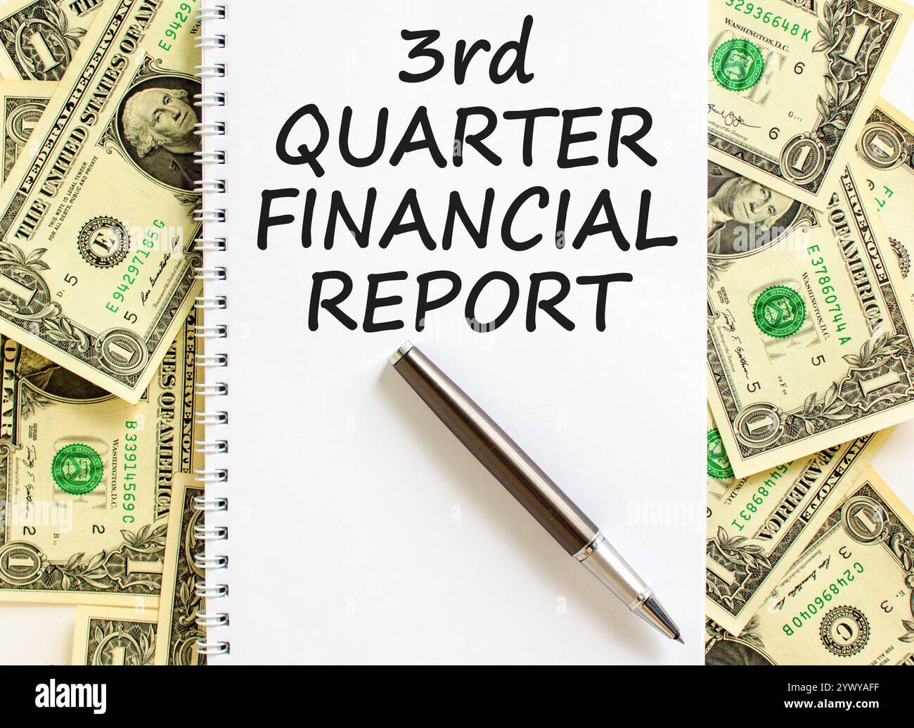 3rd quarter financial report symbol. Concept words 3rd quarter ...
