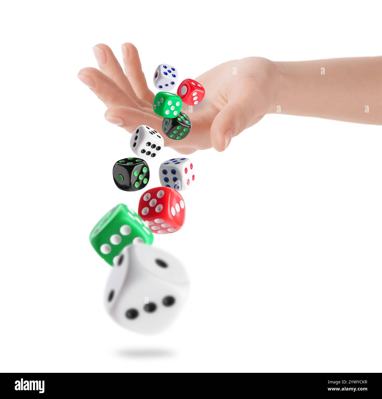 Female throwing dice Cut Out Stock Images & Pictures - Alamy