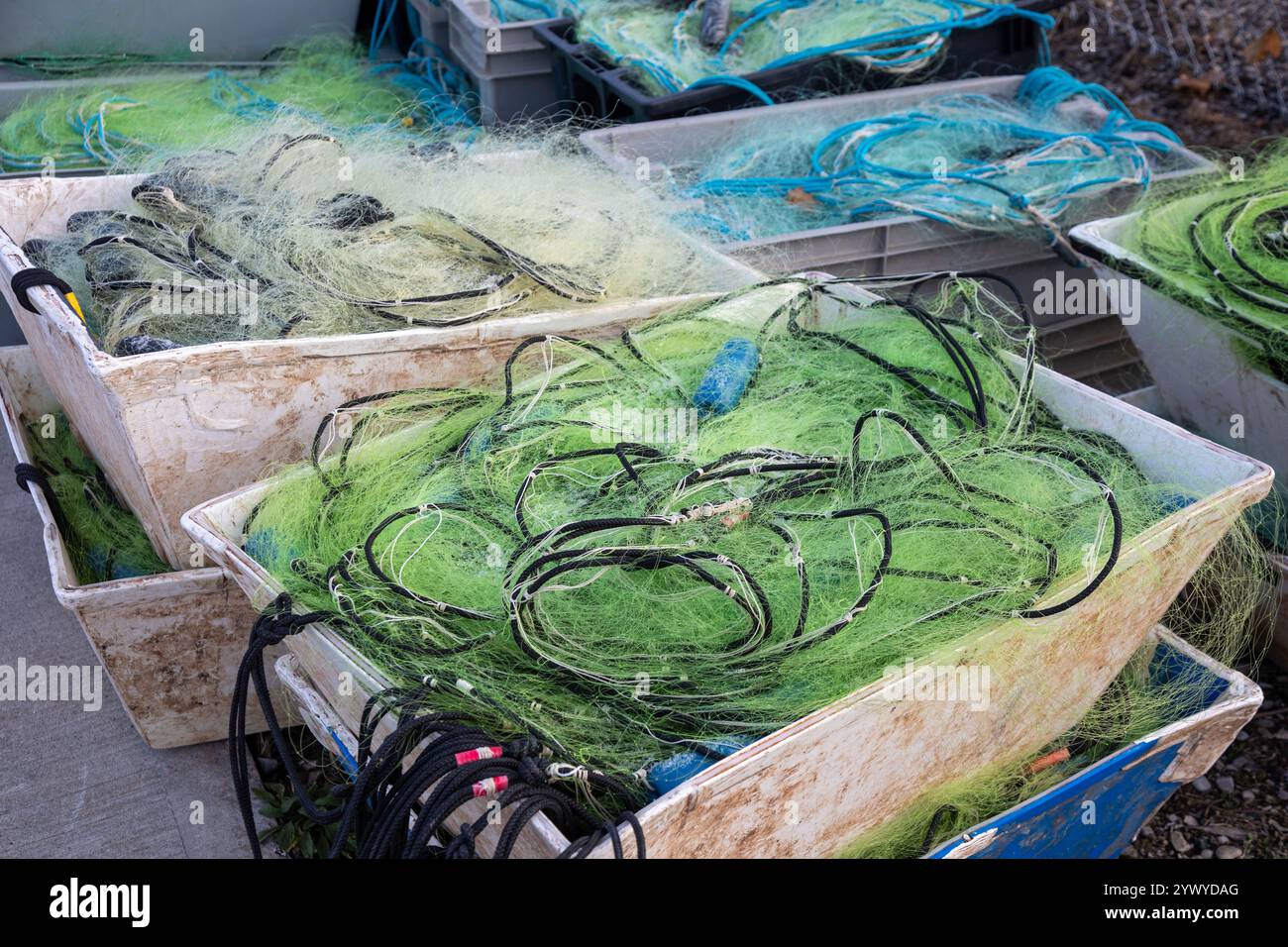 Port Stanley, Ontario Canada - Fishing nets on a dock in Port Stanley ...
