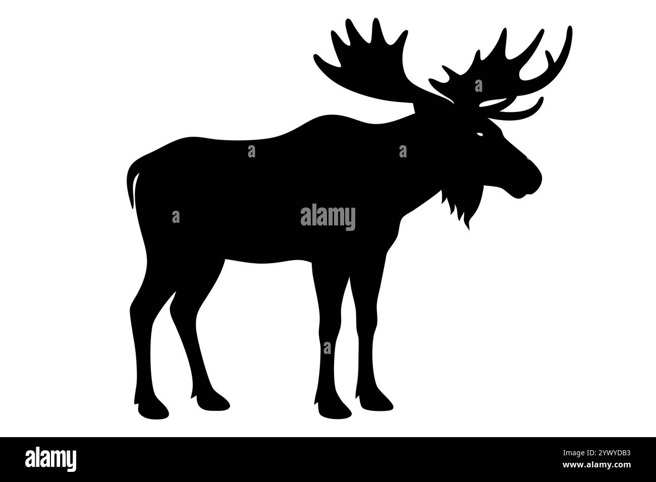 A sophisticated silhouette of a moose, perfect for various design ...
