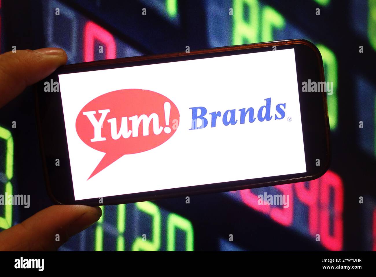 In this photo illustration, the Yum Brands company logo is seen ...
