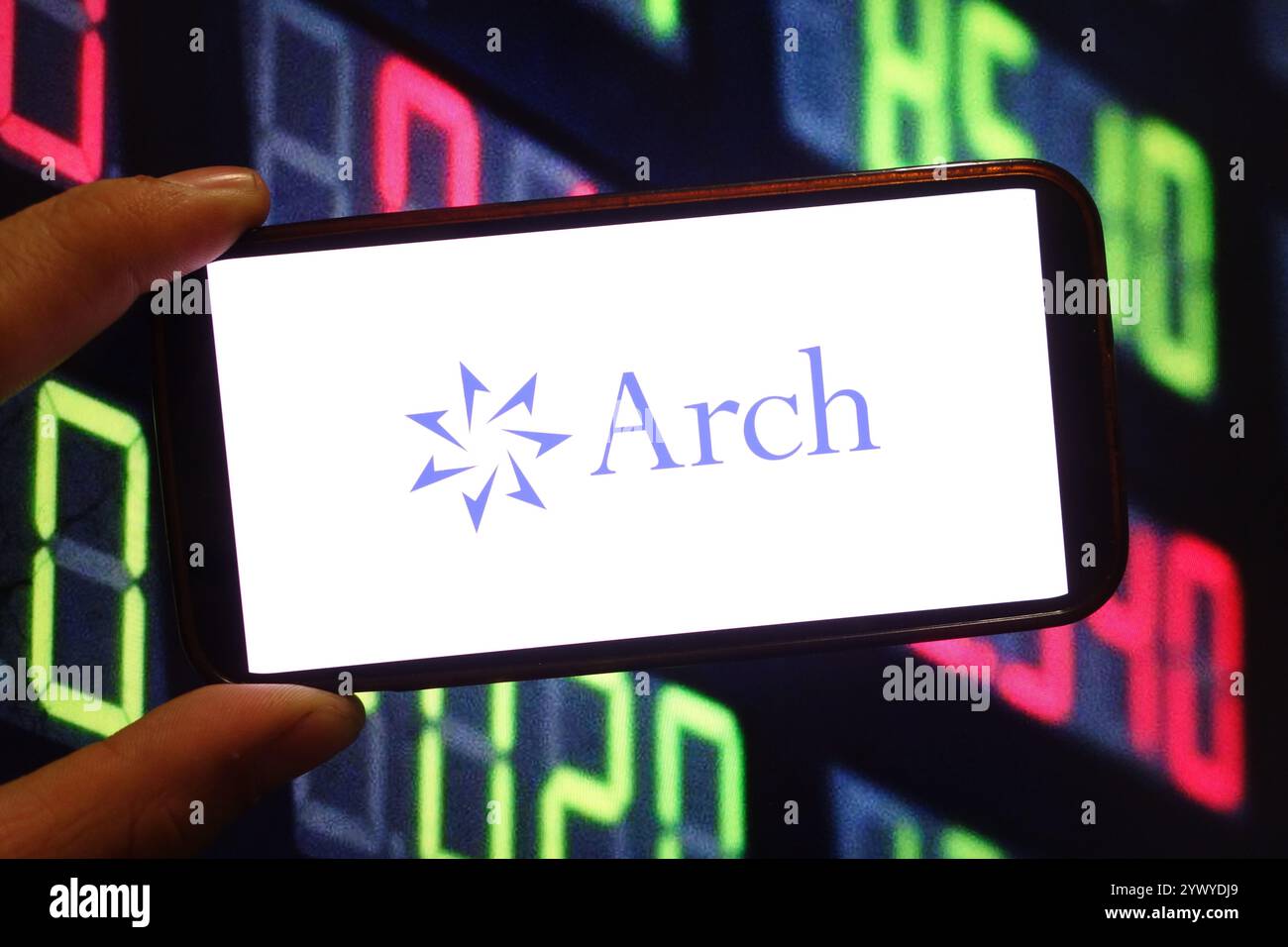 In this photo illustration, the Arch Capital company logo is seen ...