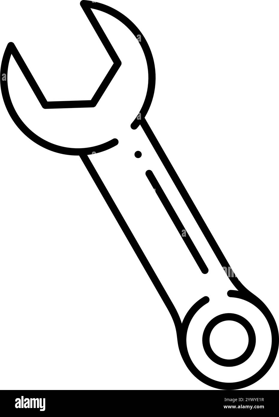 wrench icon design with linear style and transparent background Stock ...