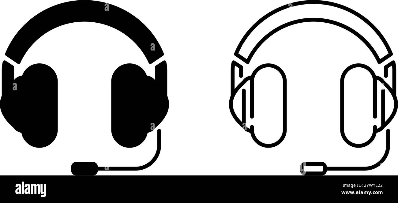 headphone design with linear style and silhouette in transparent ...