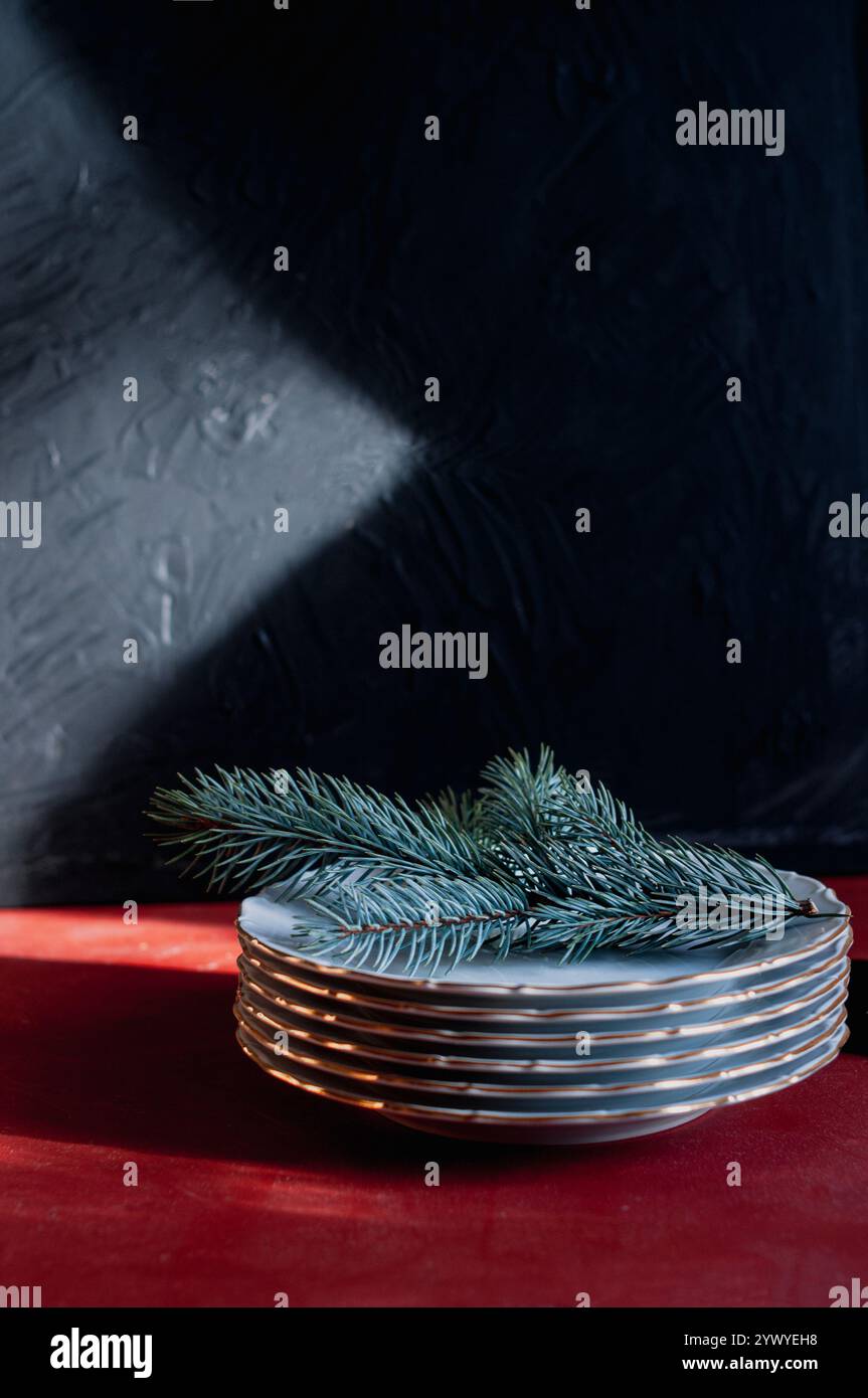 Pine festive table hi-res stock photography and images - Alamy