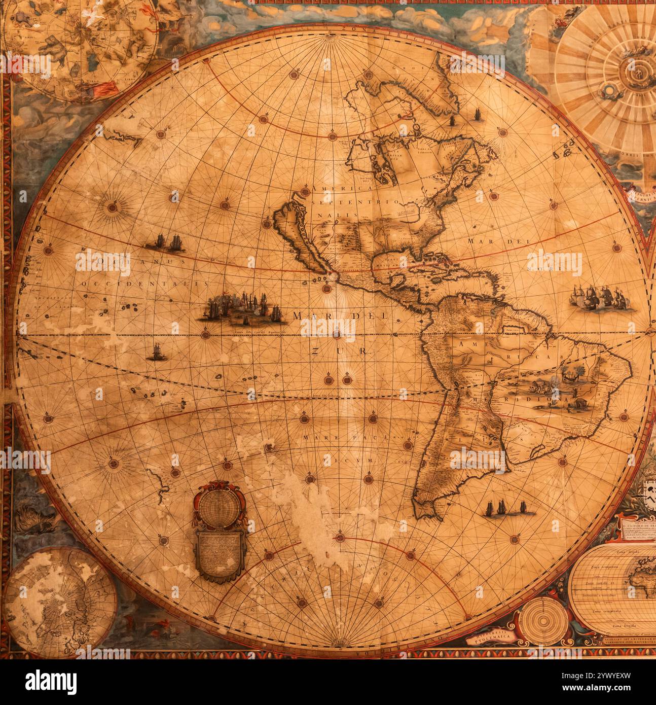 Genova, Italy - 8 August 2023: Spinola Palace. Authentic antique map ...