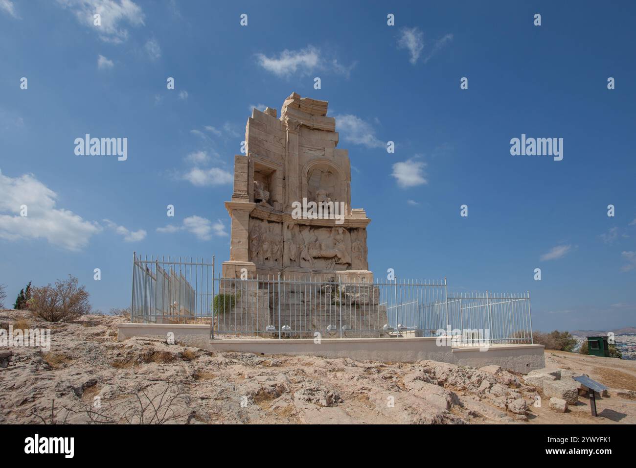 Monument to Filopappou in the highest part of Filopappou Hill, Athens ...