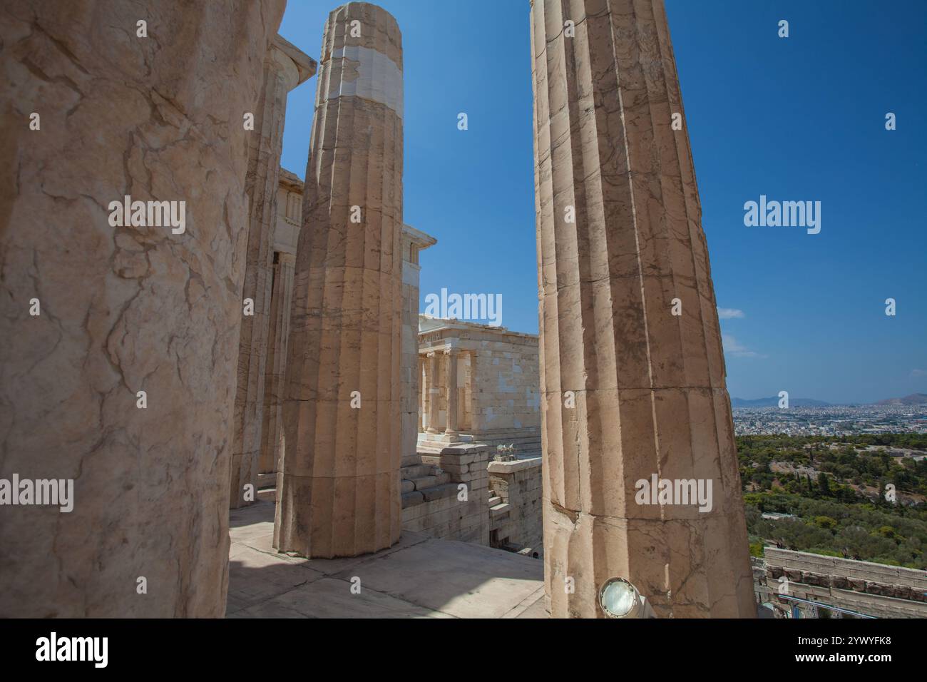 Columns. Archaeology ruin on Acropolis, Athens, Greece Stock Photo - Alamy