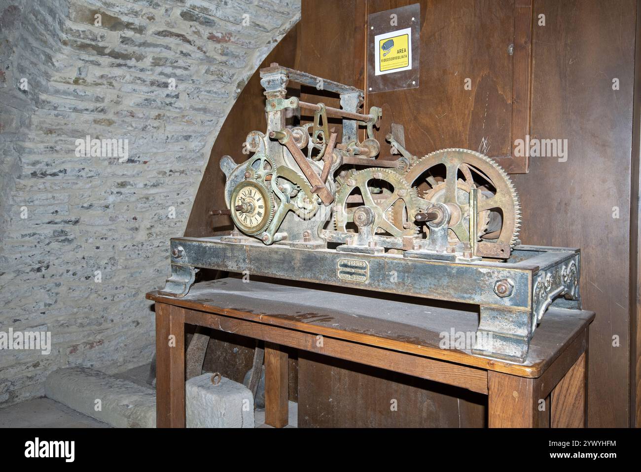 Ancient mechanical clock in castle hi-res stock photography and images ...