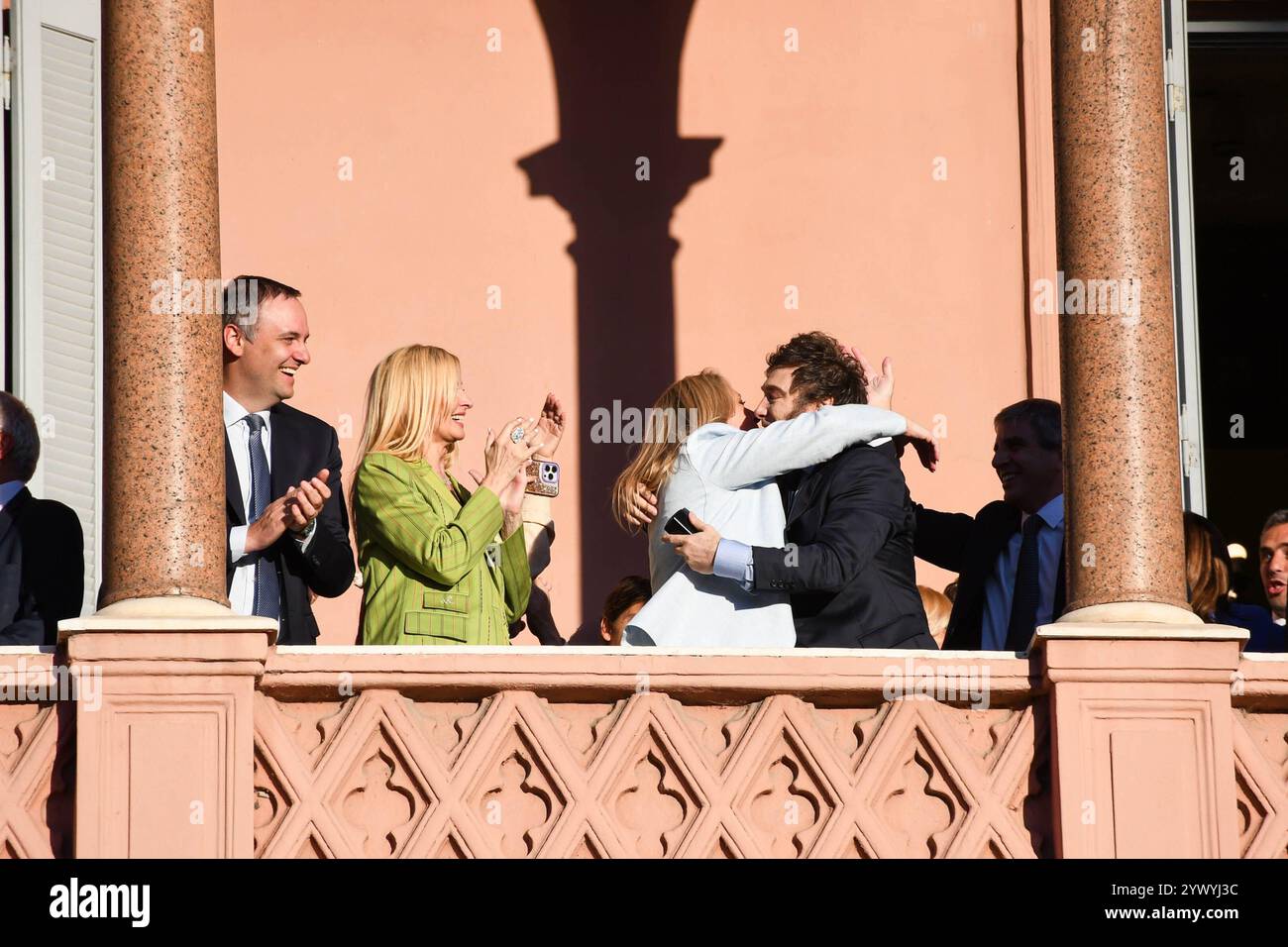 From left to right: Manuel Adorni, Amalia 'Yuyito' Gonzalez, Karina ...